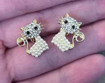 5x7 Gold & Pearl Cat - Etsy