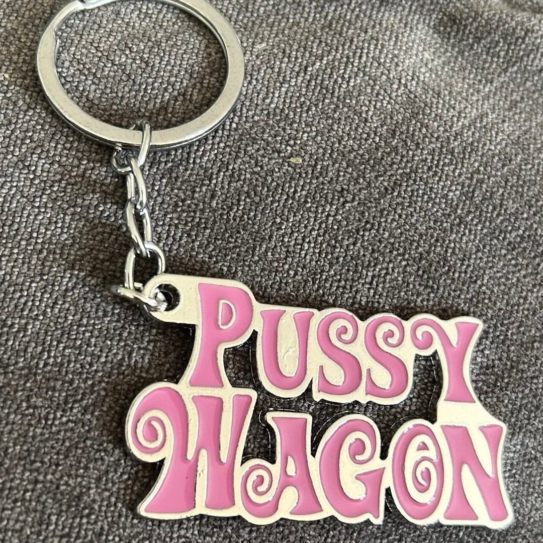 Pussy Wagon Keychain in PINK NEW Pussy Wagon Keychain Silver Pink - Etsy