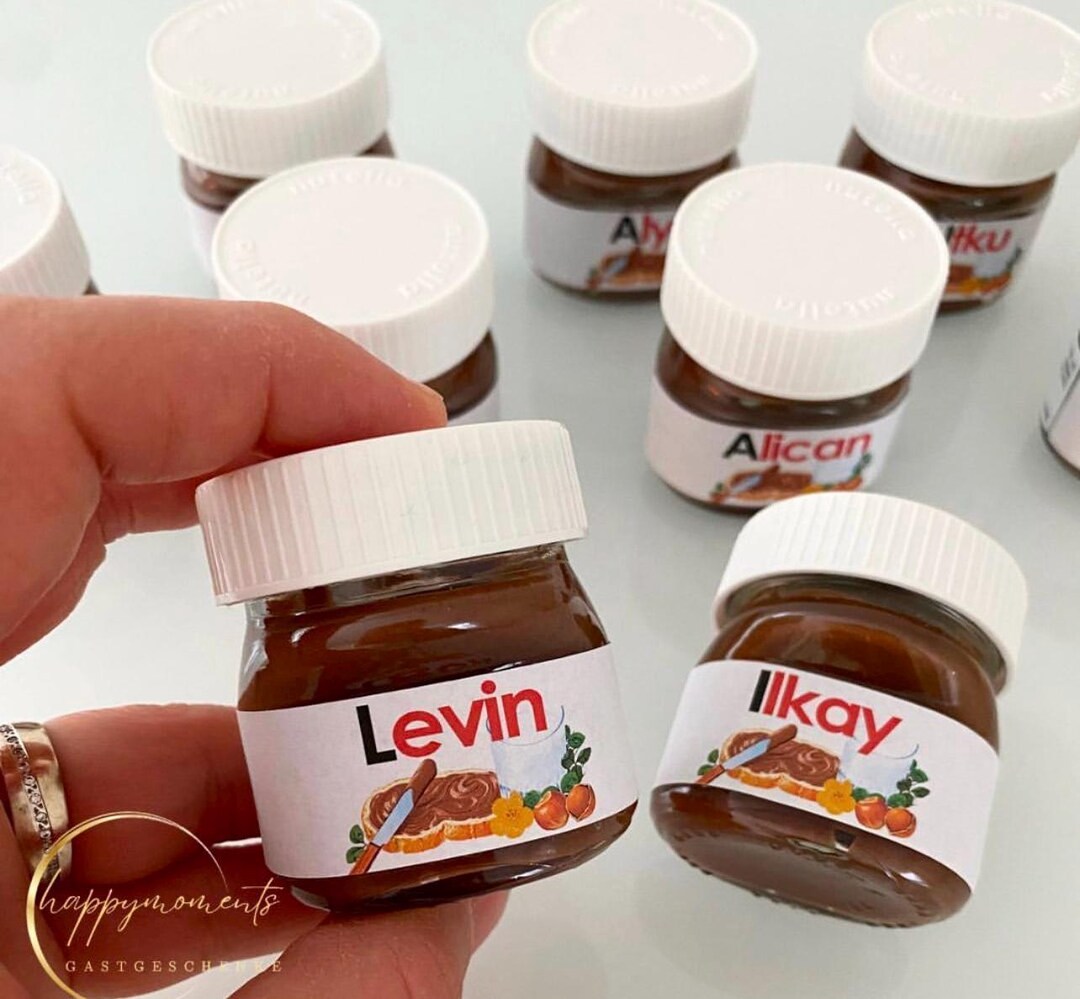 Mini Nutella Jar Personalized, Label, Nutella, Custom Labels Print ...