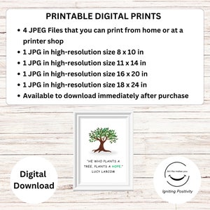 Hope Tree, Positivity Quotes, He Who Plants a Tree, Wall Art Poster ...