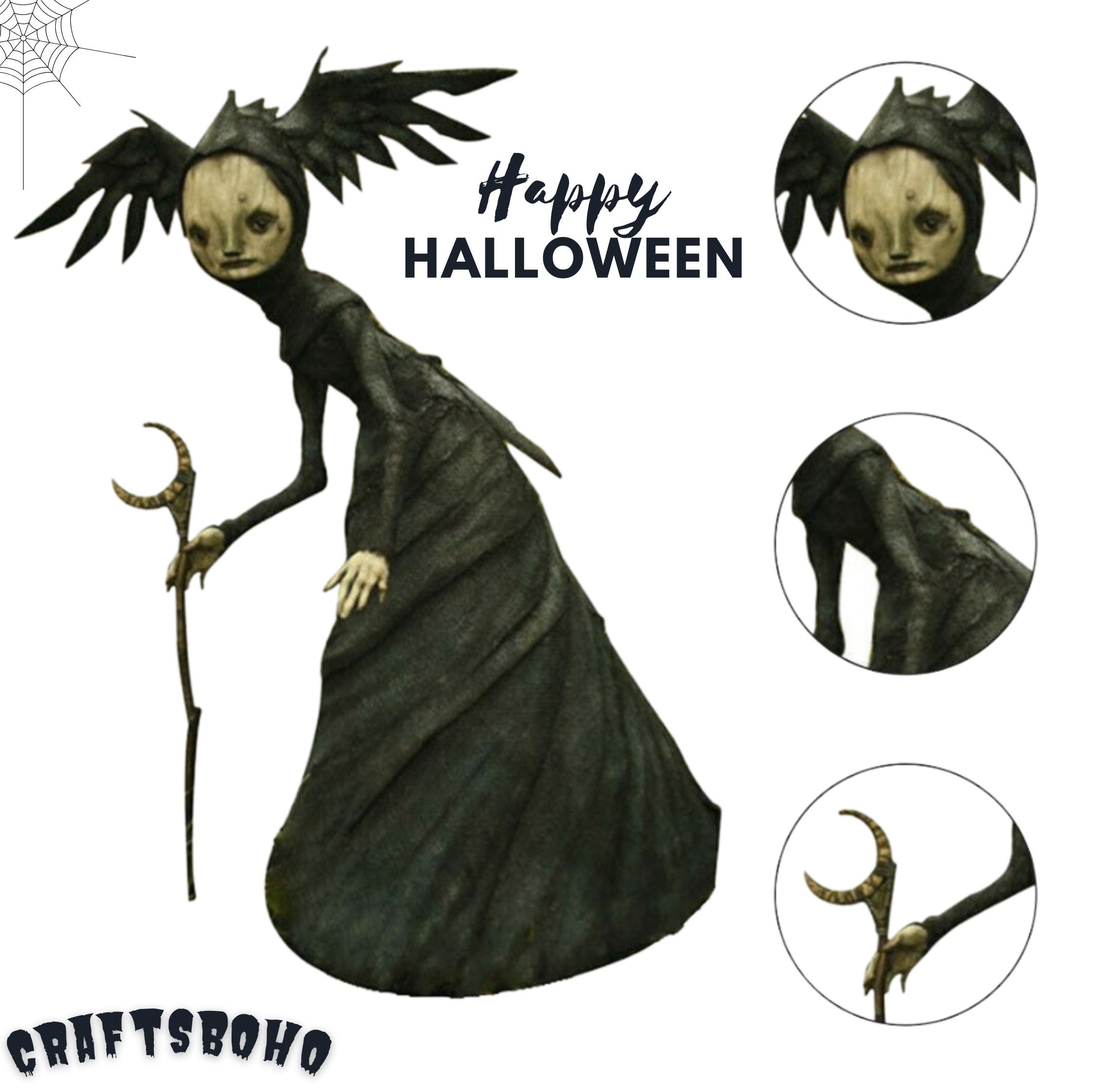 Halloween Scary Witch Faces Figures