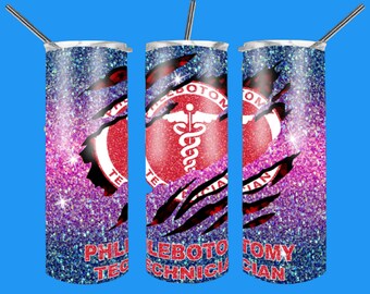 Phlebotomist Tumbler Wrap Design, Phlebotomist Technician 20 Oz Skinny ...