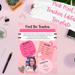 Pink Meet the Teacher - Etsy