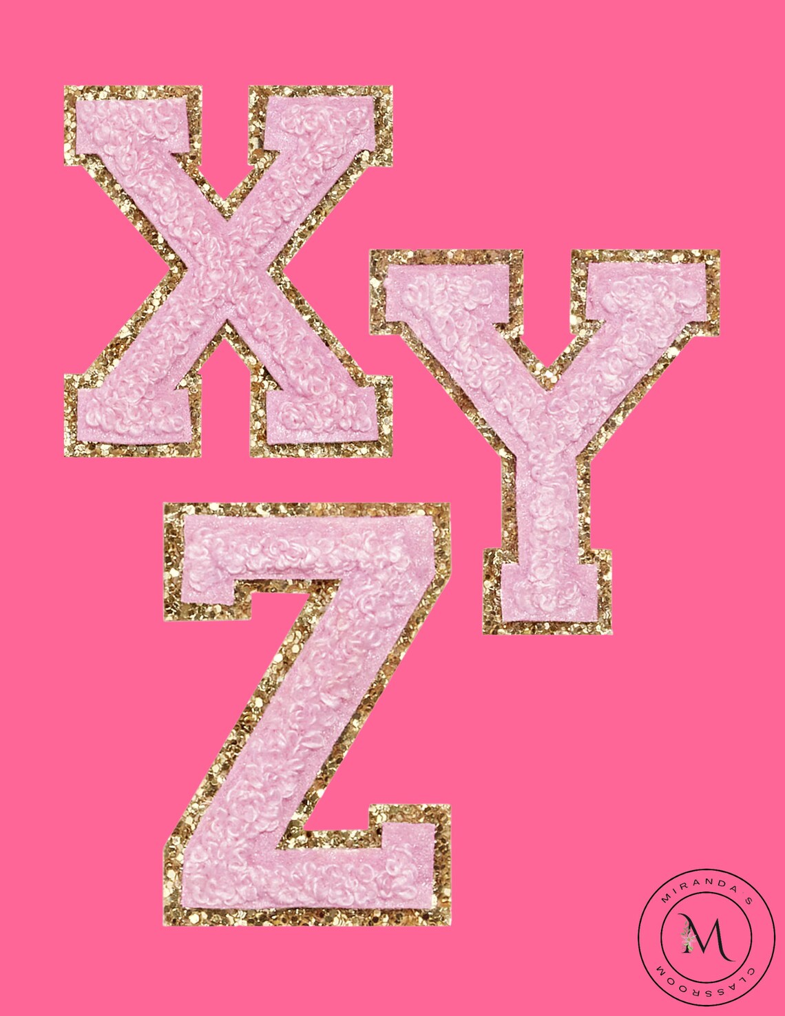 Pink Chenille Letters Downloadable - Etsy