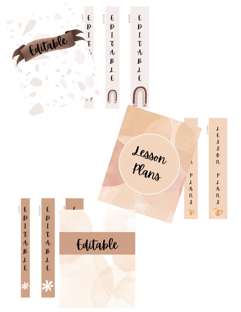 Neutral Binder Covers & Spine Templates - Etsy