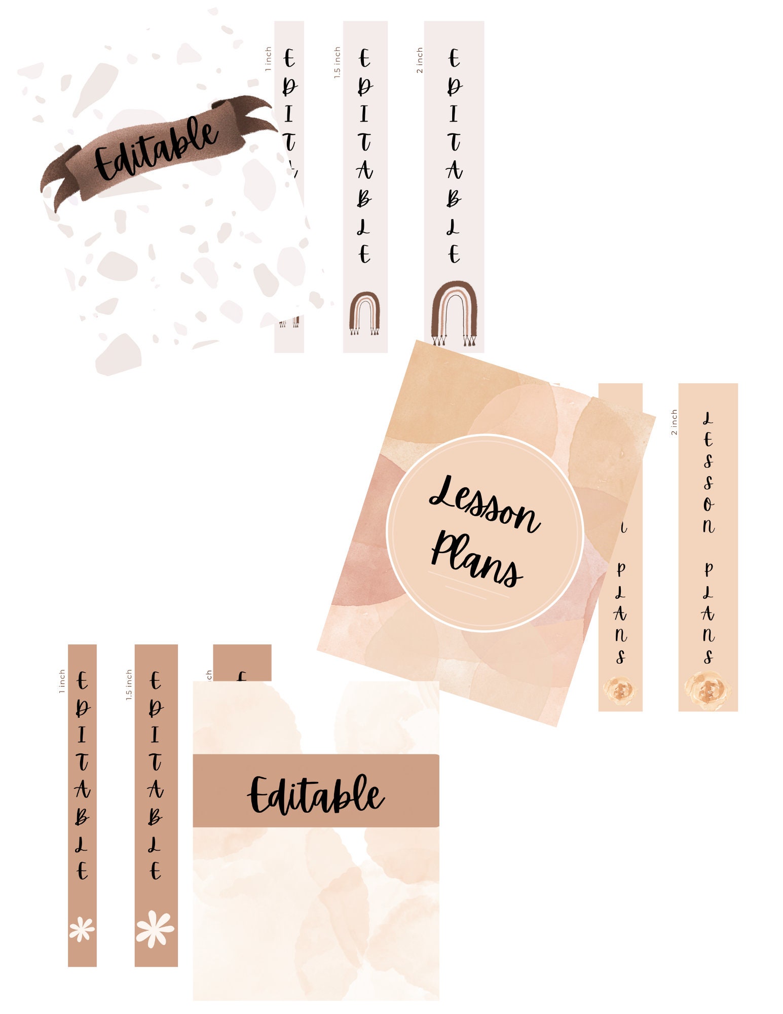 Neutral Binder Covers & Spine Templates - Etsy