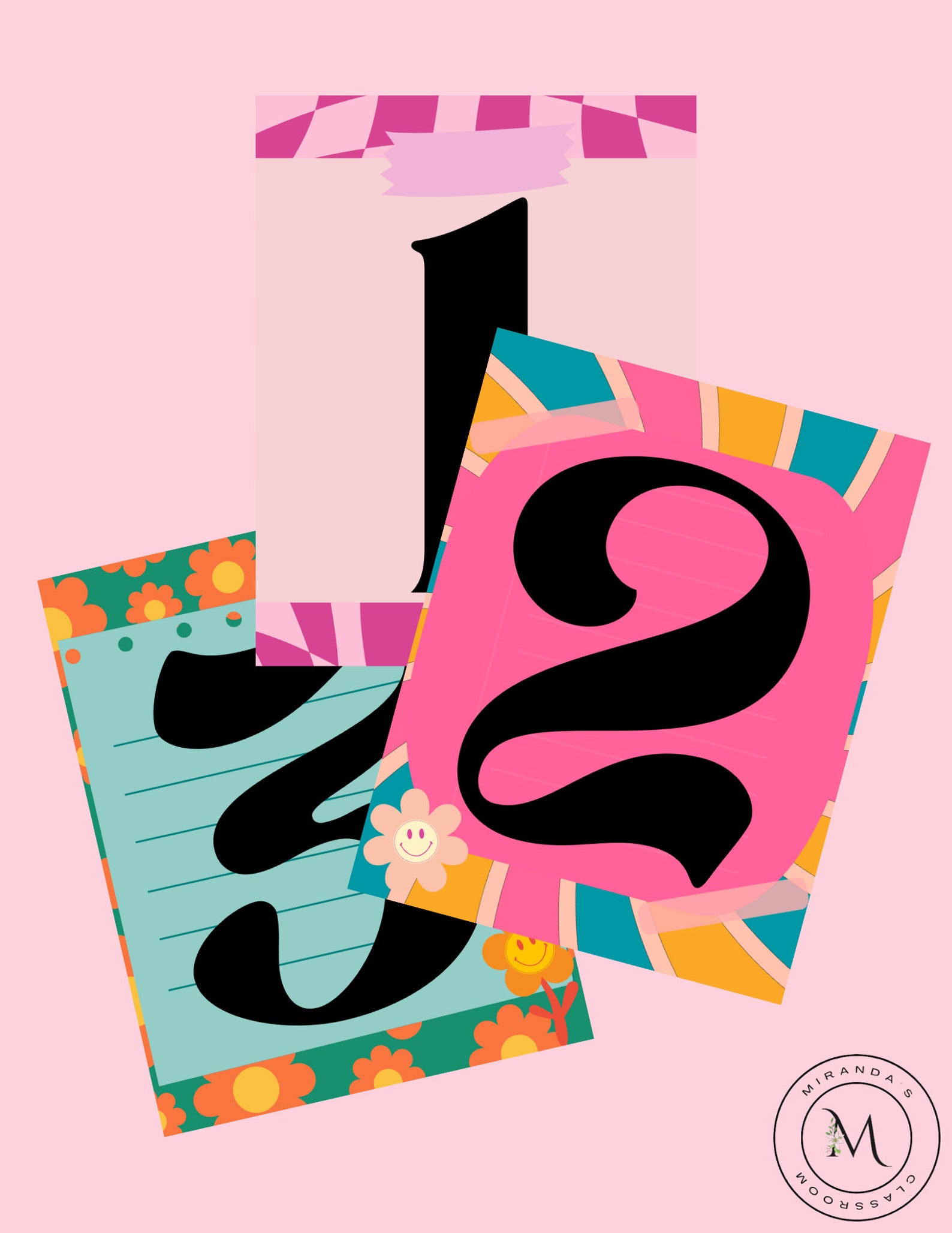 Groovy Retro Numbers 0-9 - Etsy