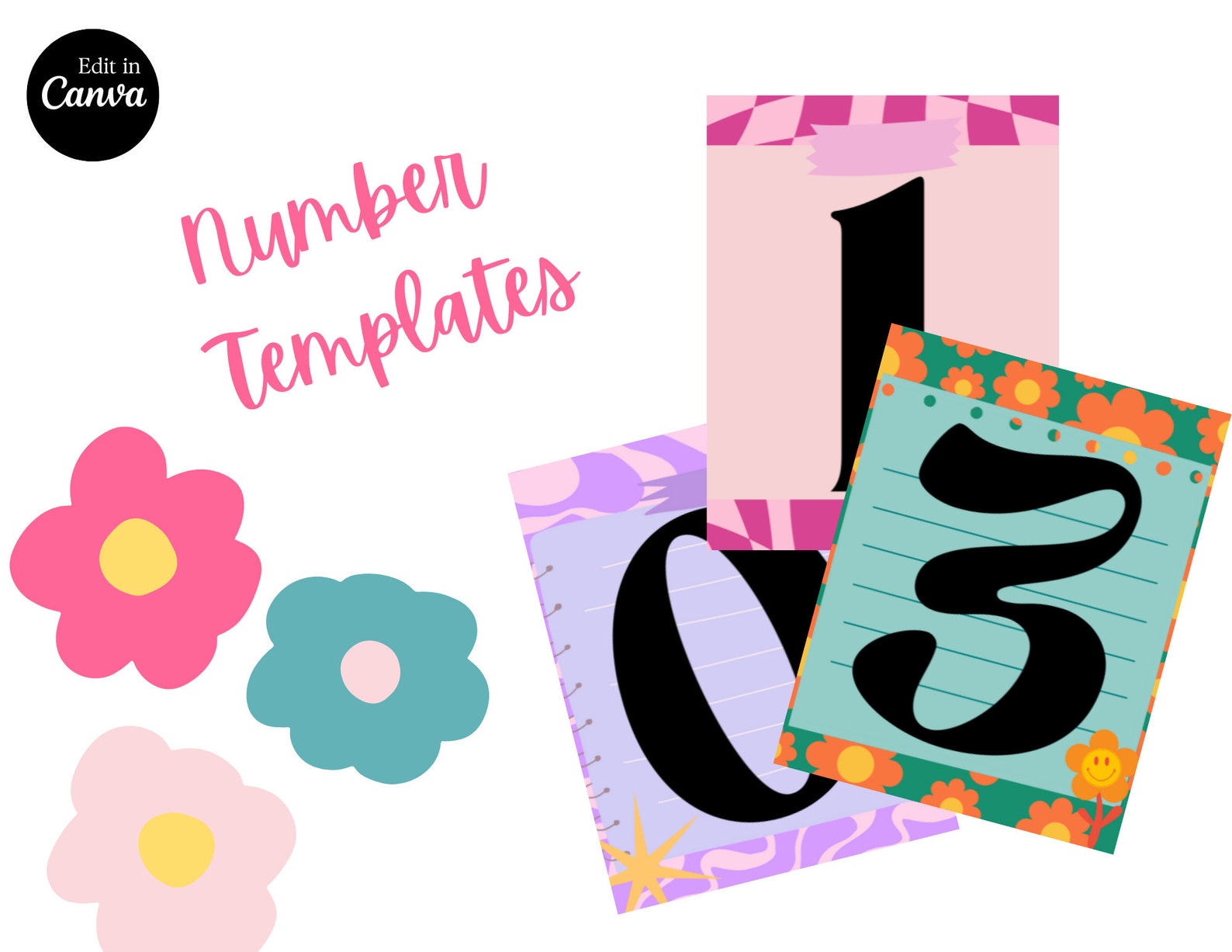 Groovy Retro Numbers 0-9 - Etsy