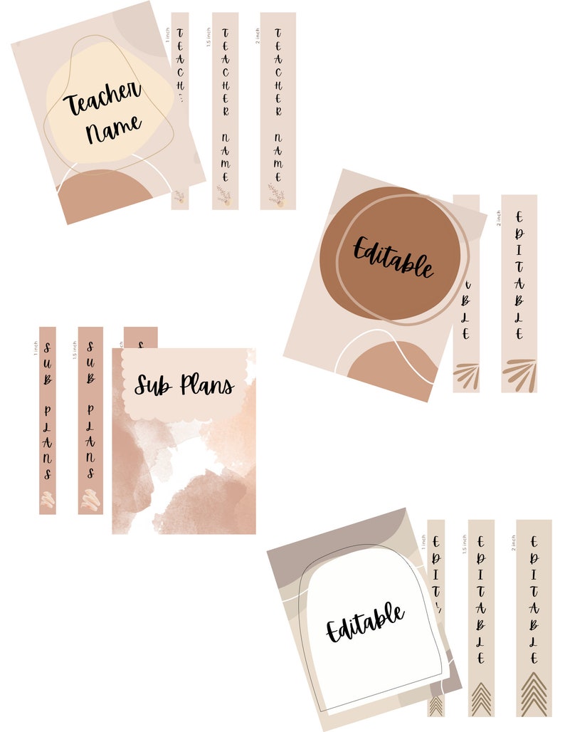 Neutral Binder Covers & Spine Templates - Etsy