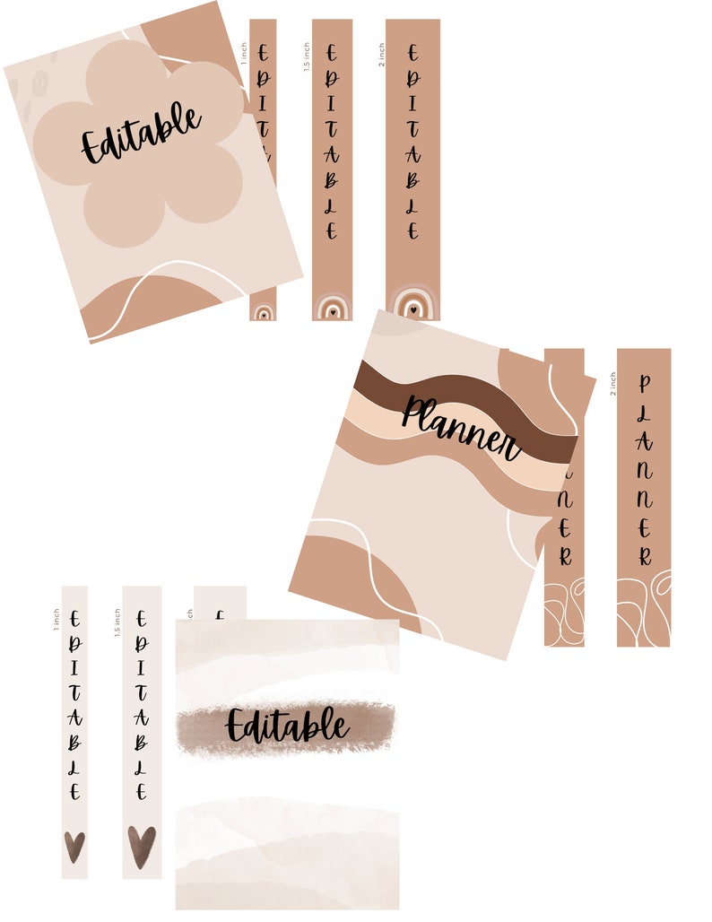 Neutral Binder Covers & Spine Templates - Etsy