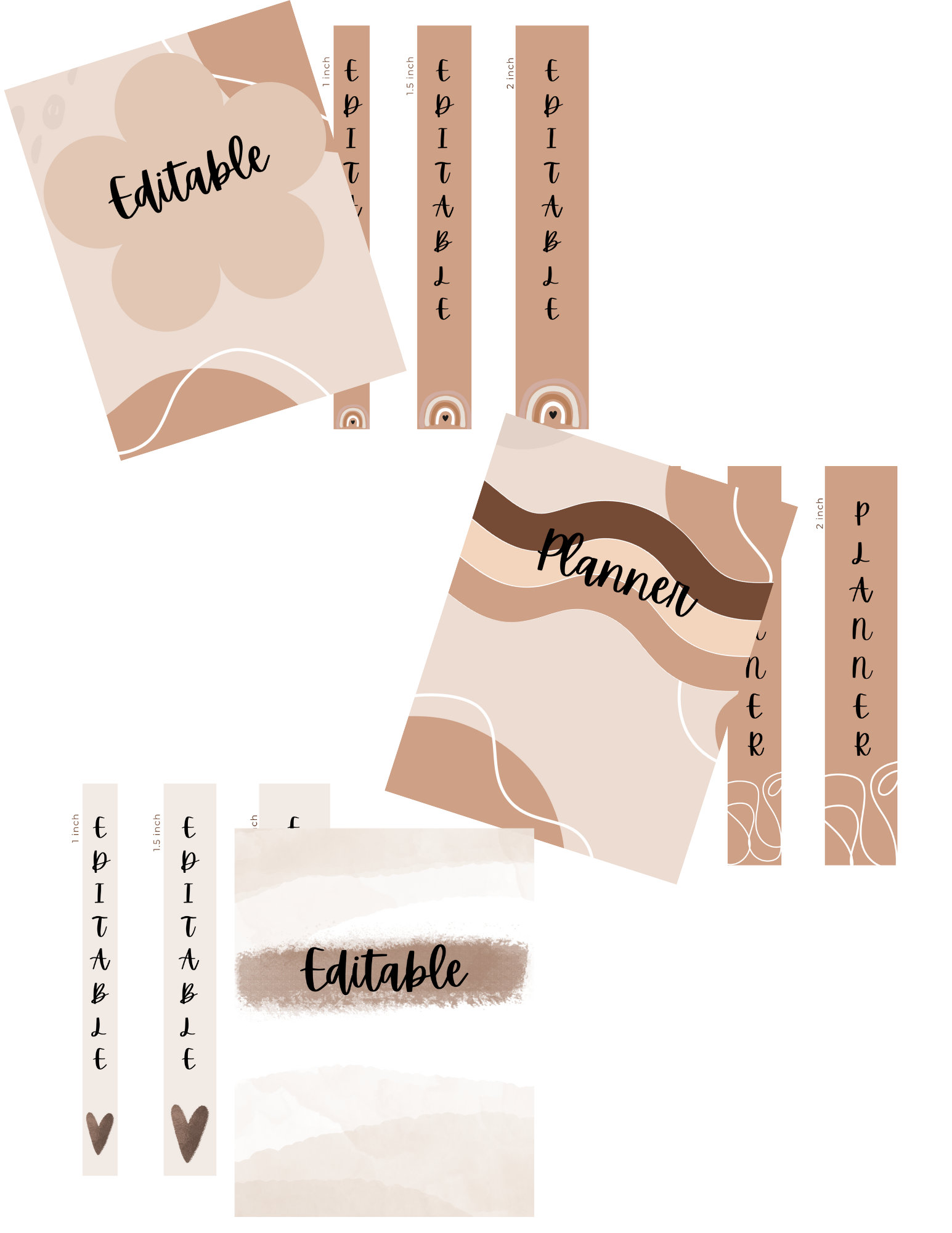 Neutral Binder Covers & Spine Templates - Etsy