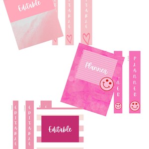 Pink Binder Cover & Spine Templates - Etsy