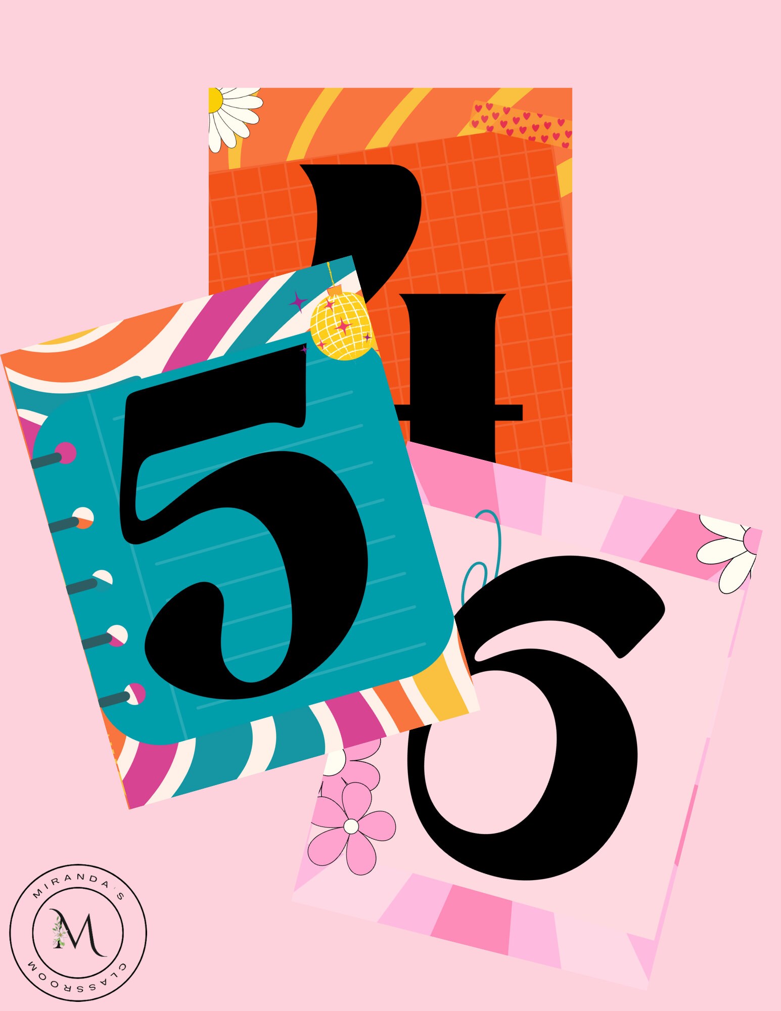 Groovy Retro Numbers 0-9 - Etsy