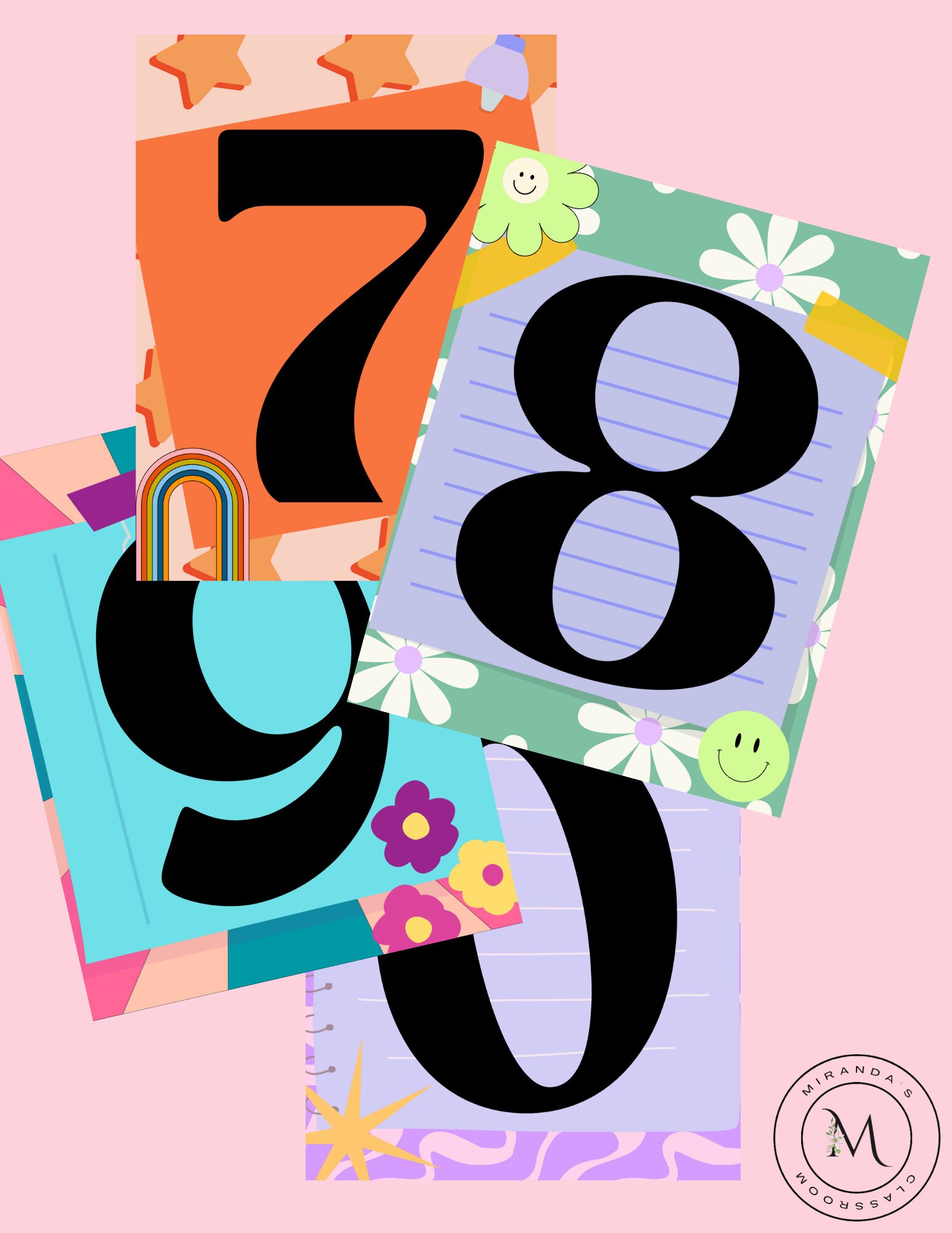 Groovy Retro Numbers 0-9 - Etsy