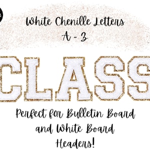White Chenille Letters Downloadable - Etsy