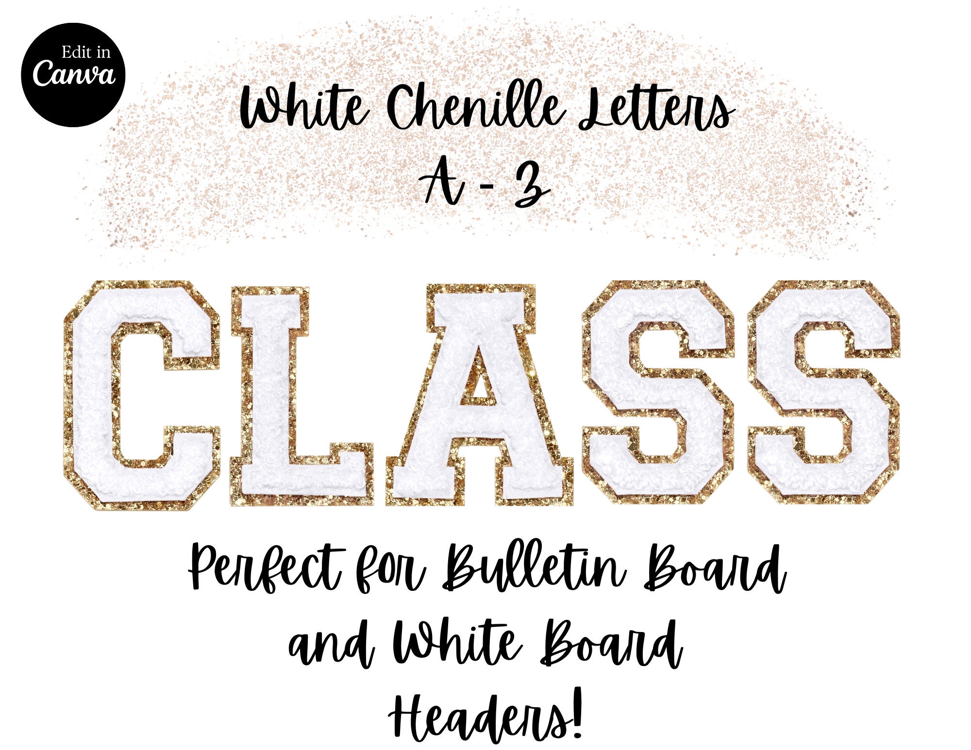 White Chenille Letters Downloadable - Etsy