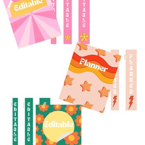 Groovy Retro Binder Covers & Spine Templates - Etsy