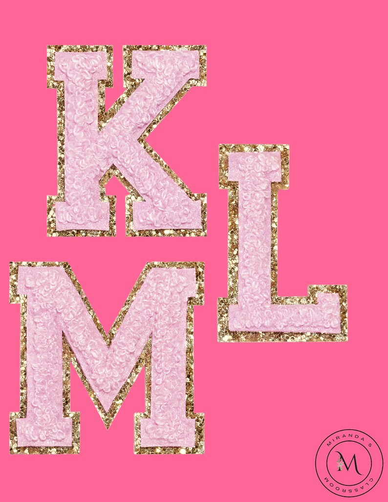 Pink Chenille Letters Downloadable - Etsy