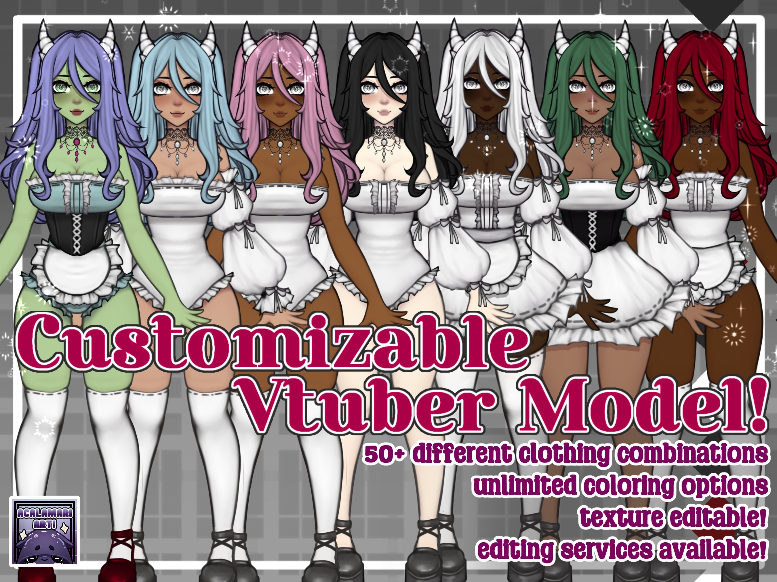 Premade Vtuber Model Full Body VBRIDGER OPTIONAL Blank - Etsy