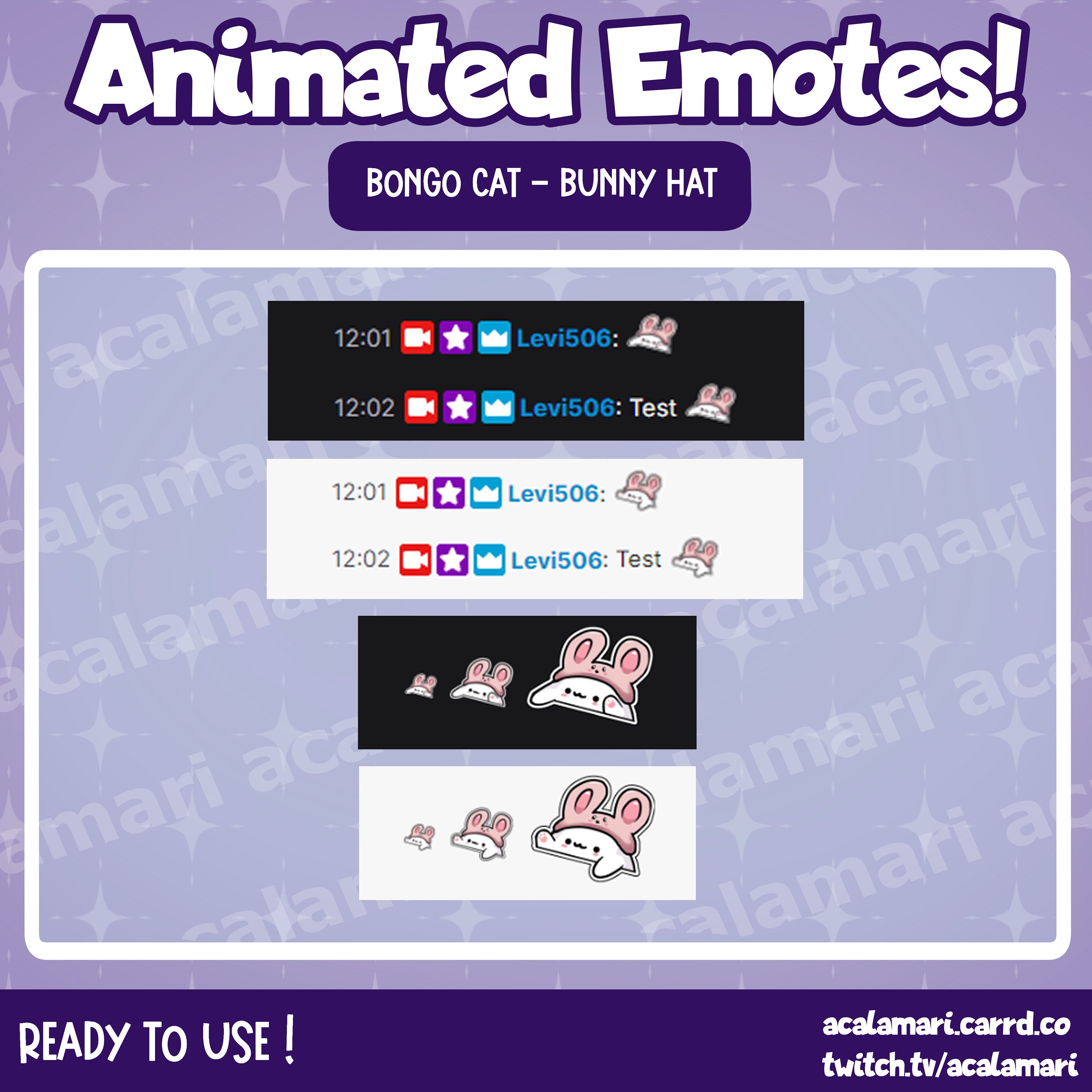 ANIMATED Bongo Cat Meme Bunny Hat Twitch / Discord / Youtube ...