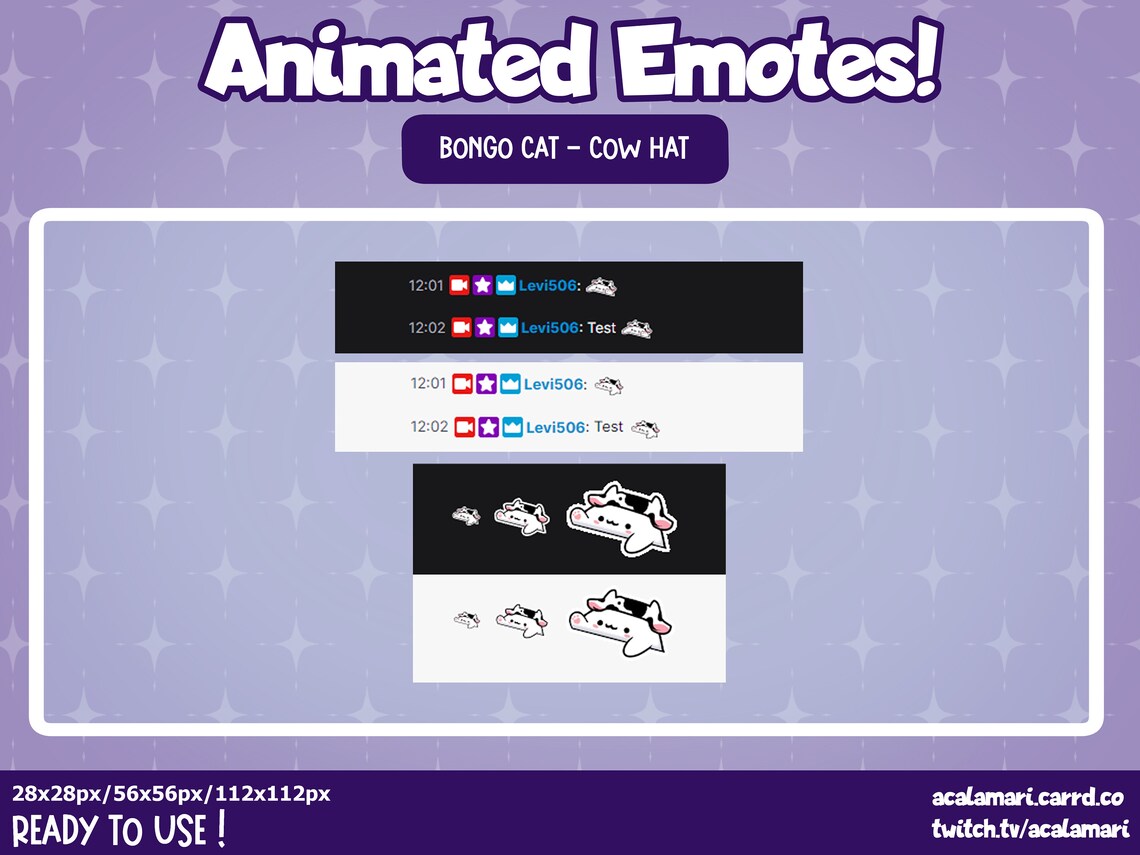 ANIMATED Bongo Cat Meme Cow Hat Twitch / Discord / Youtube / Community ...