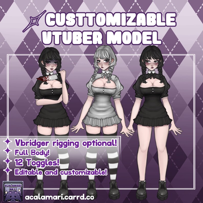 Modelo Vtuber Prefabricado de cuerpo completo // VBRIDGER 12 - Etsy México