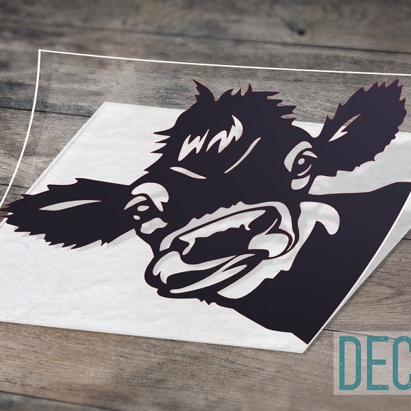 Cow Head Decal - Etsy