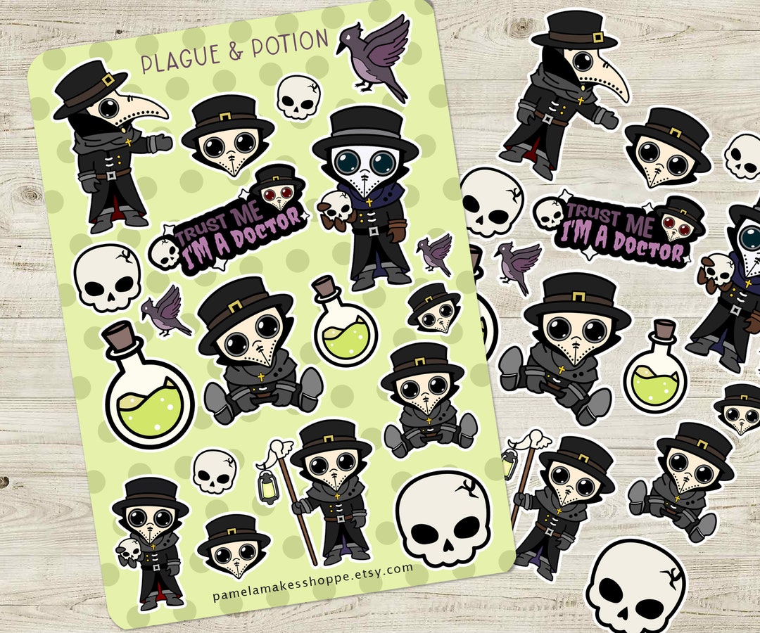 Plague Doctors & Potions Vinyl Kiss Cut Sticker Sheet Matte or Glossy ...
