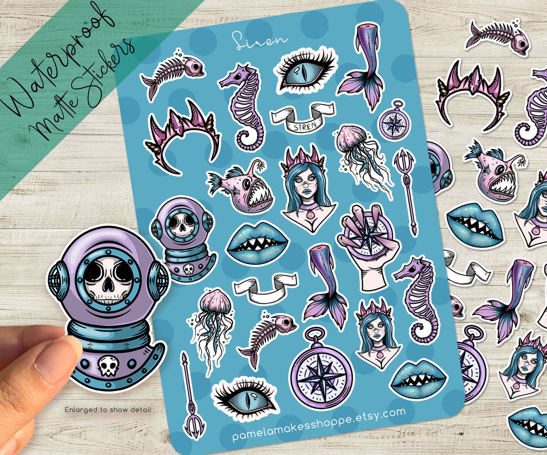 Siren Oddities Goth Sticker Sheet Pastel Goth Sticker Pack - Etsy