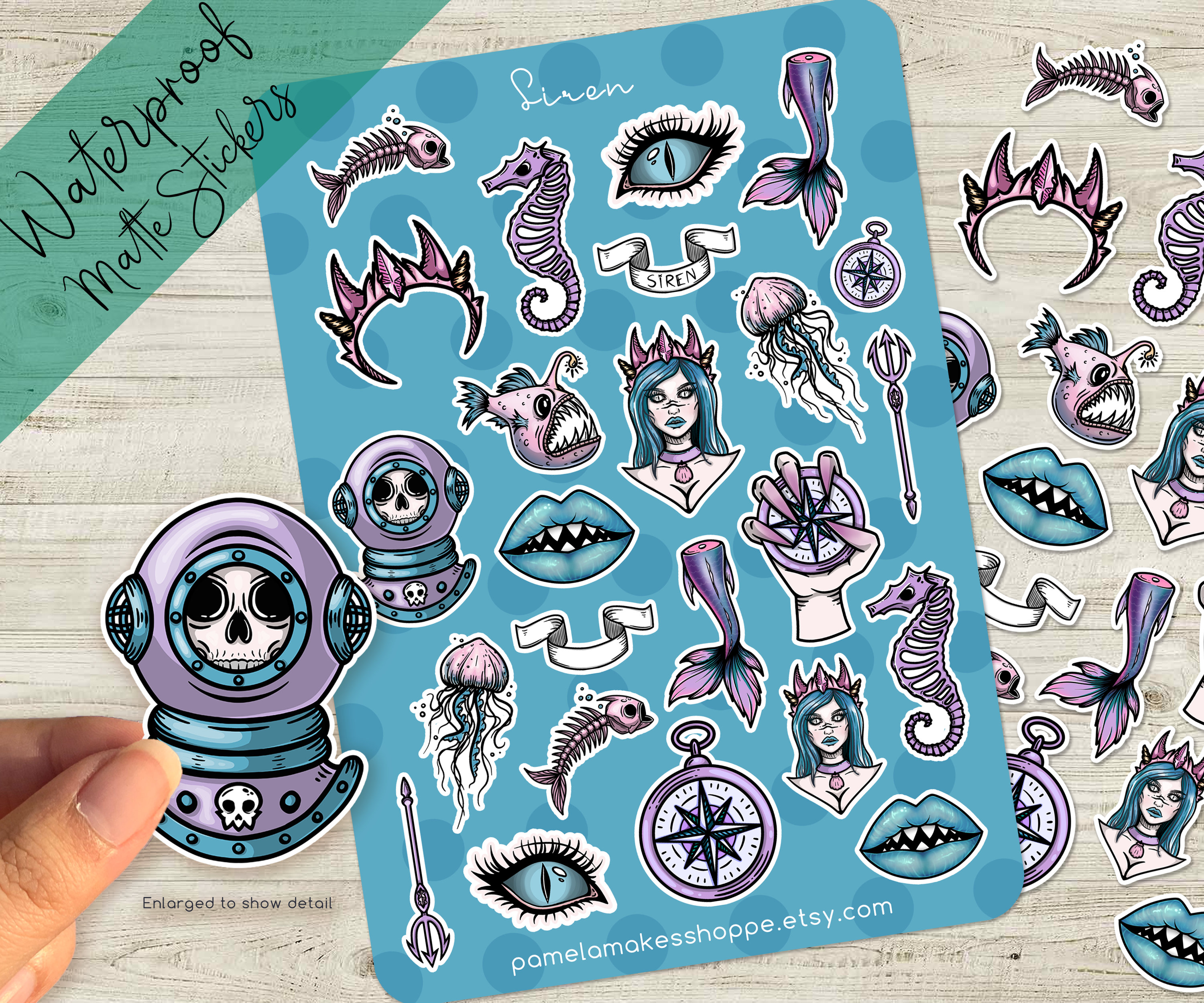 Siren Oddities Goth Sticker Sheet Pastel Goth Sticker Pack - Etsy