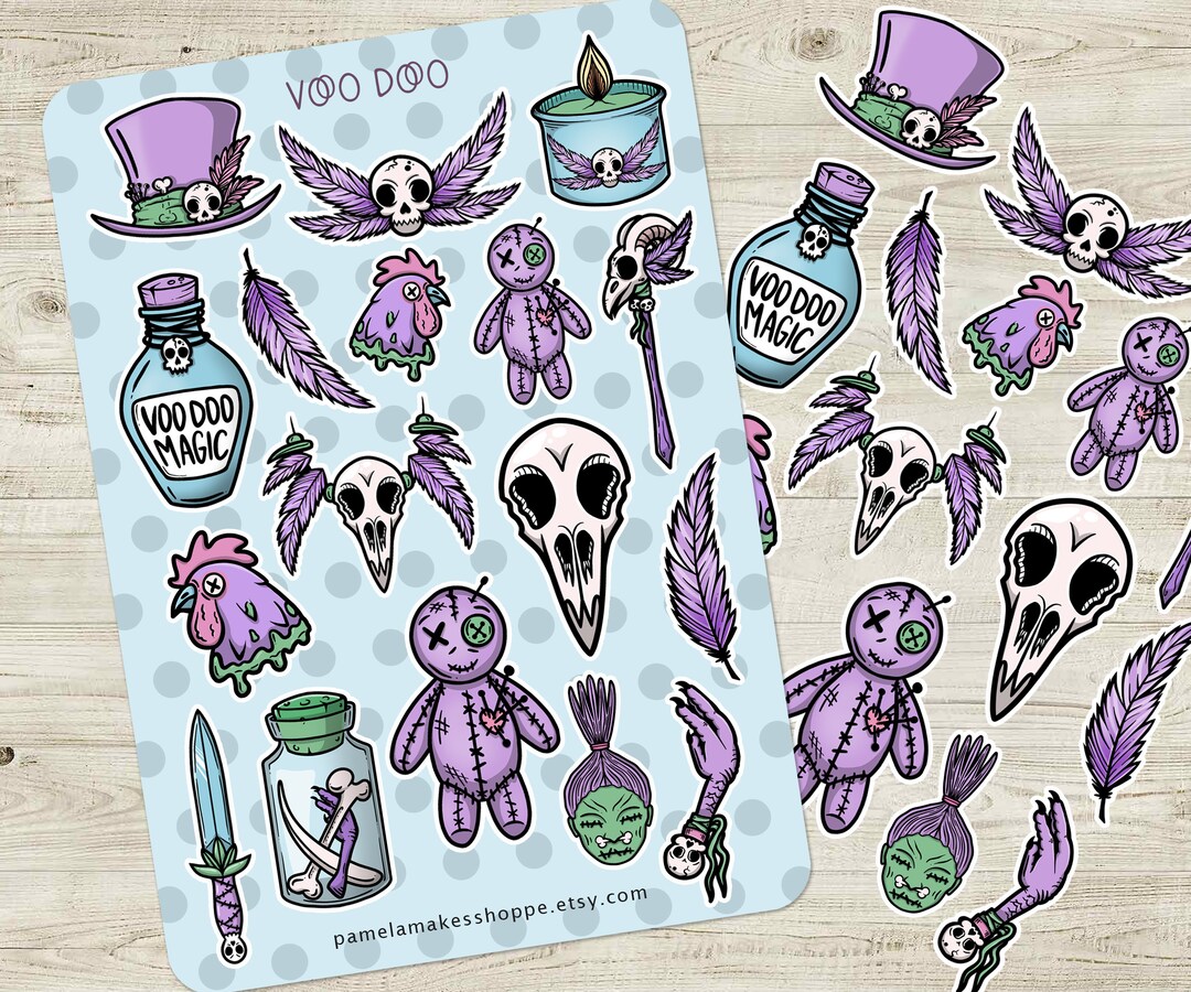 Voo Doo Magic Pastel Goth Vinyl Kiss Cut Sticker Sheet Matte or Glossy ...