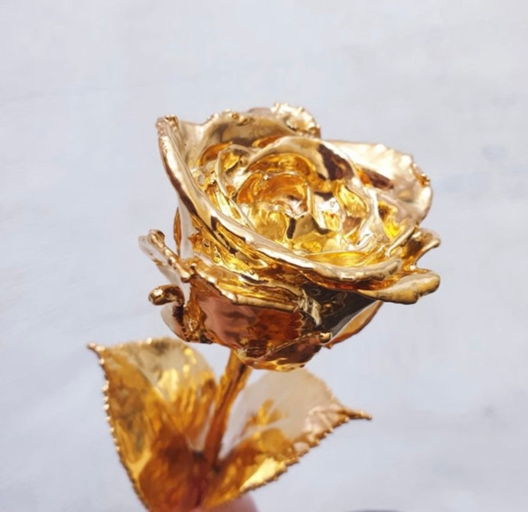 A Real Natural Rose Preserved and Dipped in 24k Pure Gold, Gifts for ...