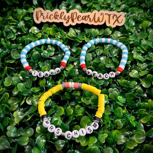 Teacher Bracelet Stack, Handmade Clay Bracelets, Stacked Bracelets, Heishi Bead Bracelet, Clay ...