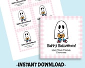 Happy Halloween Cute Ghost Gift Tag for Halloween Printable - Etsy