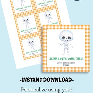 Jesus Loves Your Guts Gift Tag for Halloween Treat Bag Printable ...