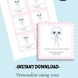 Jesus Loves Your Guts Pink Gift Tag for Halloween Treat Bag Printable ...