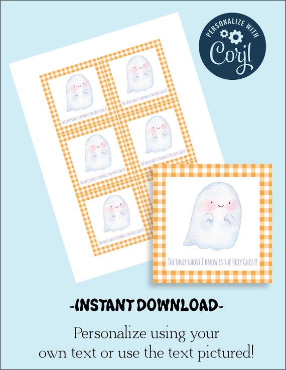 Cute Holy Ghost Gift Tag for Halloween Printable Christian - Etsy