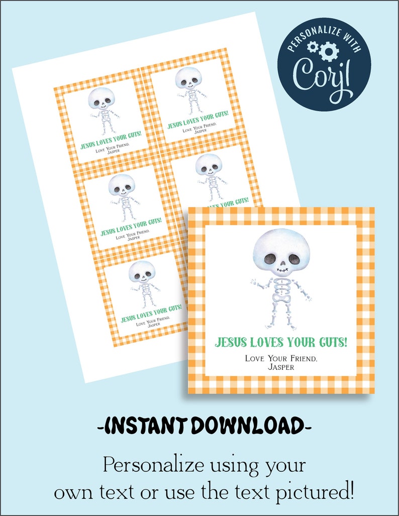 Jesus Loves Your Guts Gift Tag for Halloween Treat Bag Printable ...