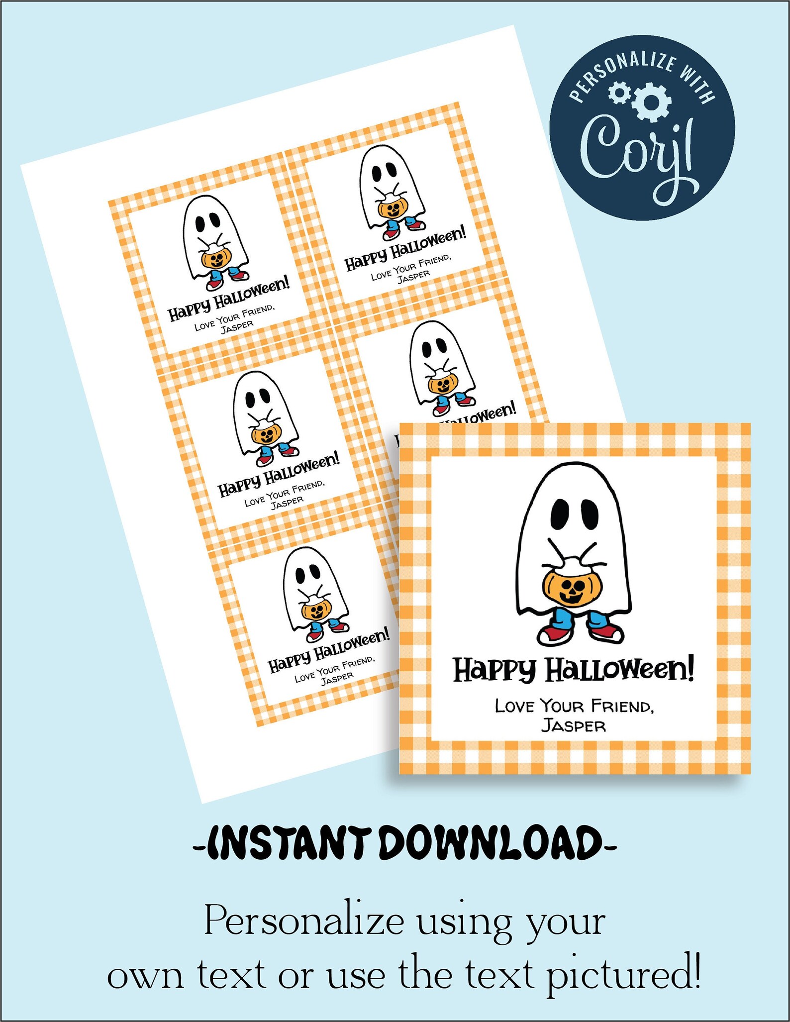 Happy Halloween Cute Ghost Gift Tag for Lunch Lady Teacher Halloween ...