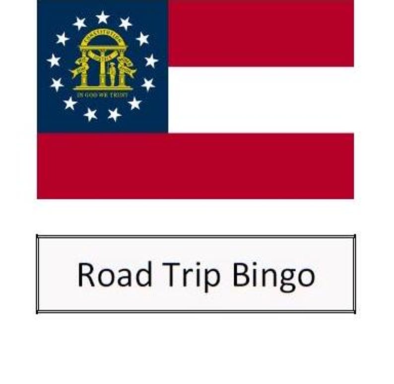 Georgia Road Trip Bingo | Car Games | Travel Game | Boredom Buster ...