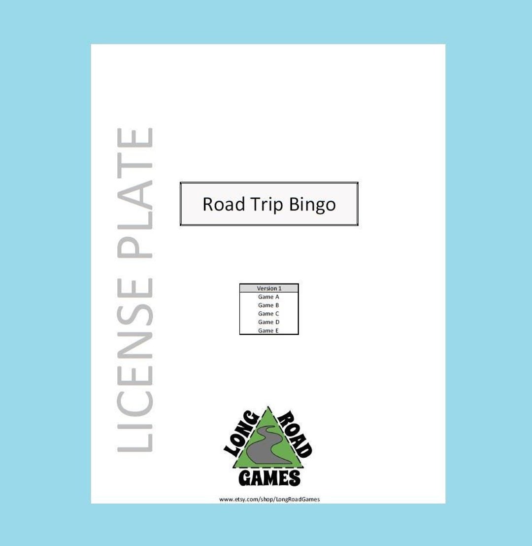 License Plate Road Trip Bingo | Car Games | Travel | Boredom Buster ...