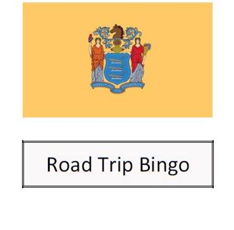 New Jersey Road Trip Bingo | Car Games | Travel Game | Boredom Buster ...