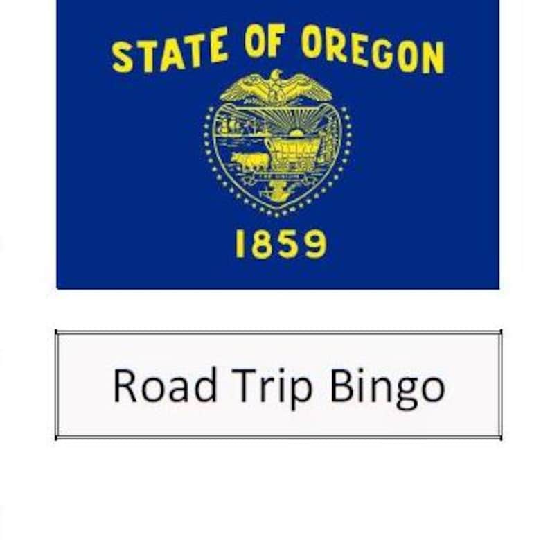Oregon Road Trip Bingo | Car Games | Travel Game | Boredom Buster ...