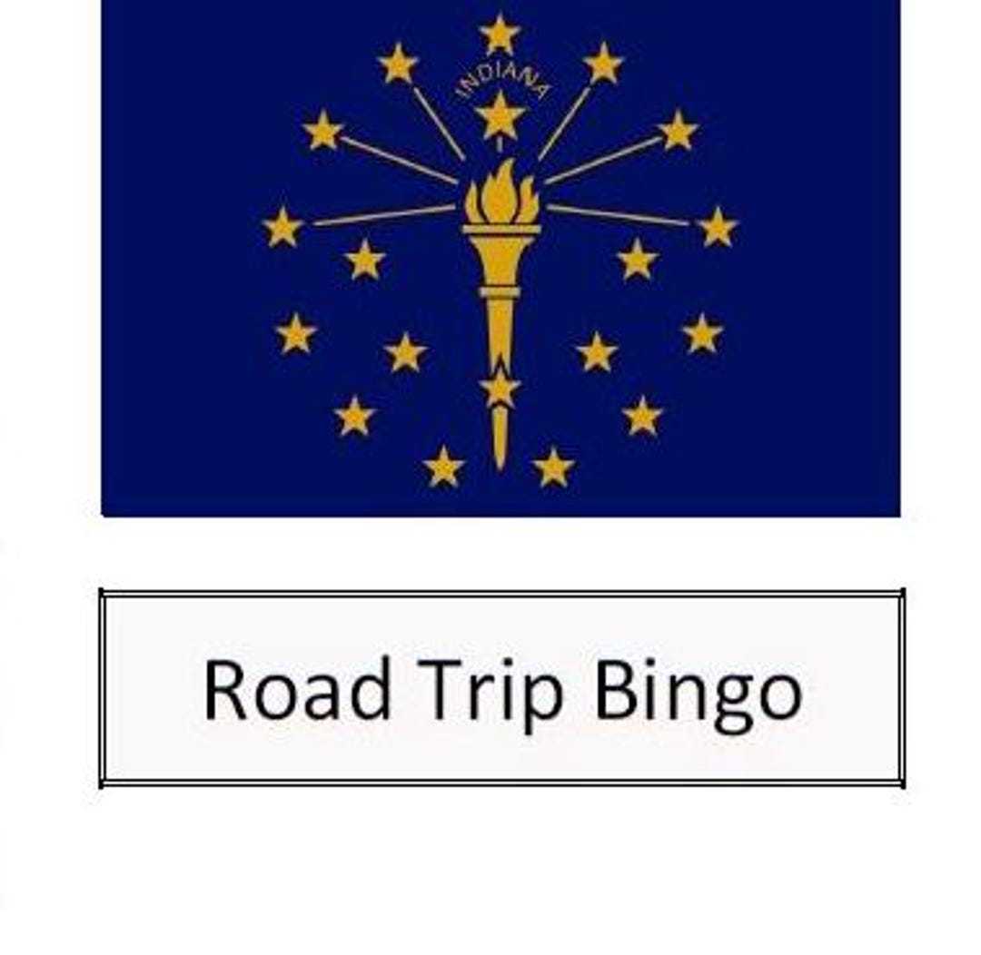 Indiana Road Trip Bingo | Car Games | Travel Game | Boredom Buster ...