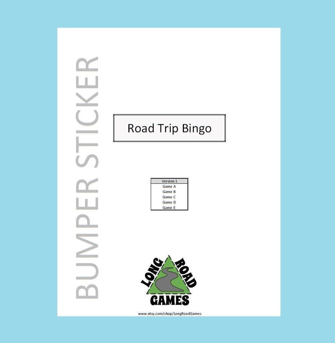 Bumper Sticker Bingo | Road Trips | Car Games | Travel | Boredom Buster ...