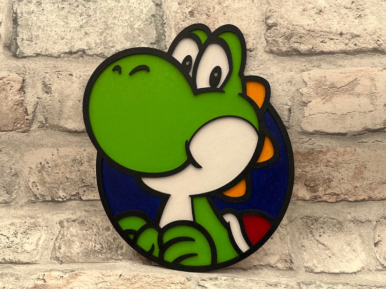 3d Laser Cut Wooden Yoshi Wall Sign - Etsy