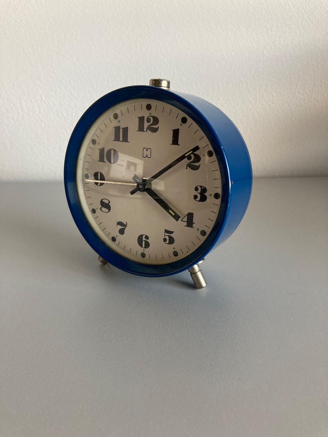Vintage Blue and White 1970s Alarm Clock by Hema, Made in Germany - Etsy