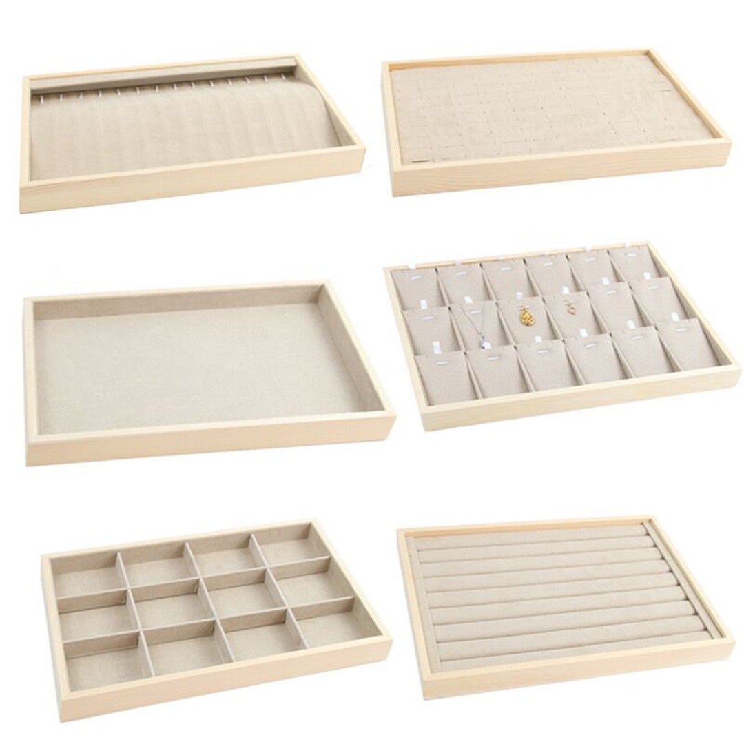 Wood Almond/grey/creamwhitejewelry Storage Display ,jewelry Organizer ...