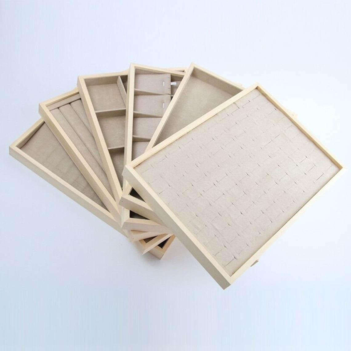 Wood Almond/grey/creamwhitejewelry Storage Display ,jewelry Organizer ...
