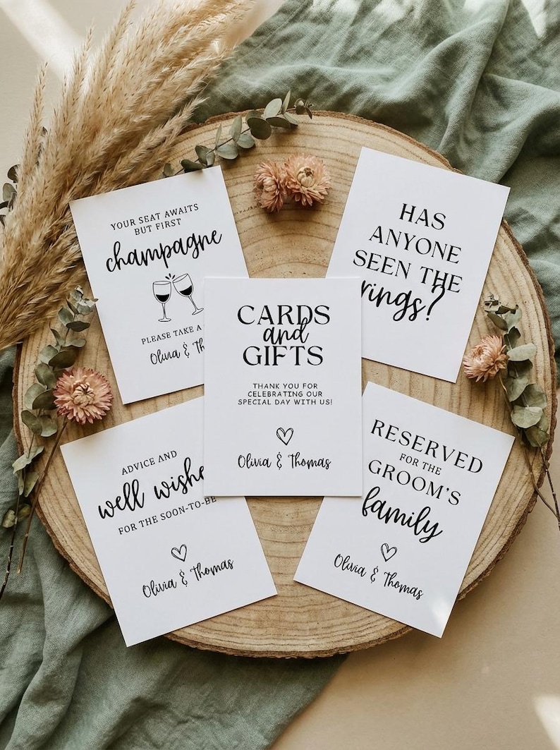100+ Editable Wedding Signs Bundle, Minimalist Printable Reception ...